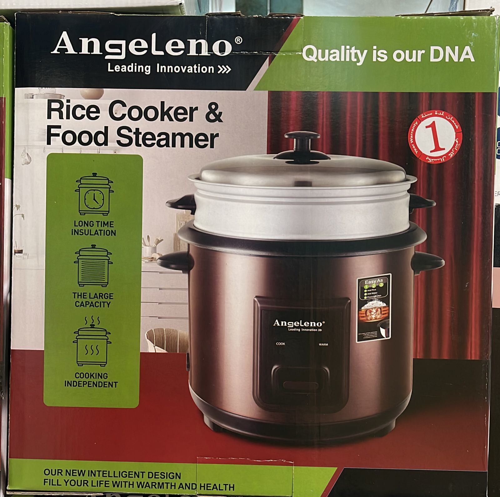 Angeleno G1028 Electric Rice Cooker With Steam Layer – Imported Chef
